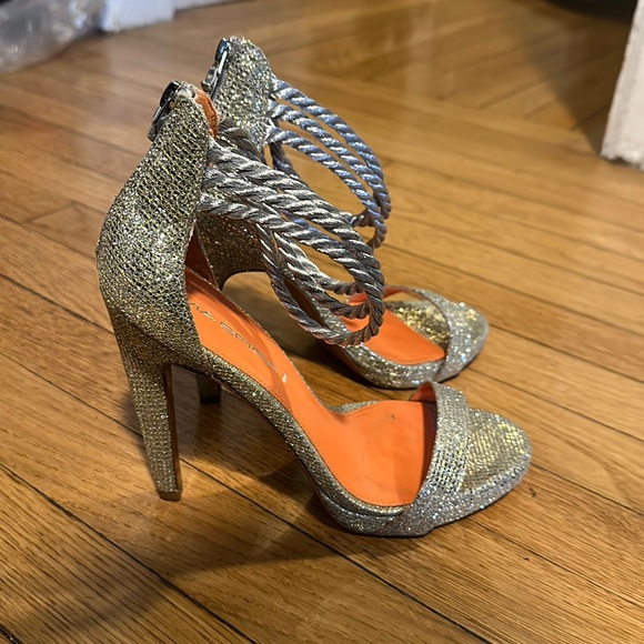Shoes | Via Spiga Sparkly Heeled Sandals Rope Cuffs | Poshmark